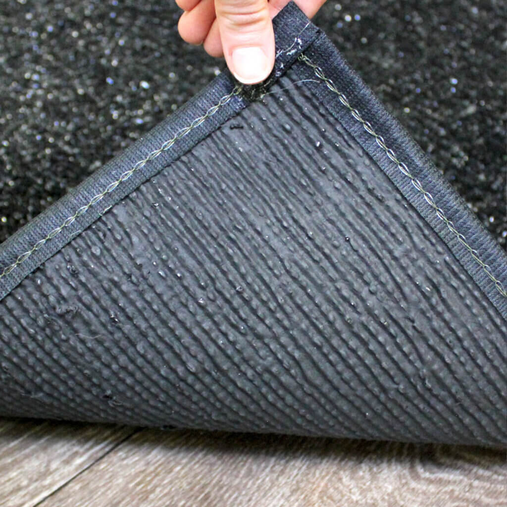 Grey Black Economical Grass Turf | Indoor-Outdoor Area Rug Carpet